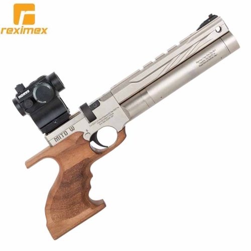 Reximex Silver Mito W / RP Multishot PCP Air Pistol Walnut Target Grips ...